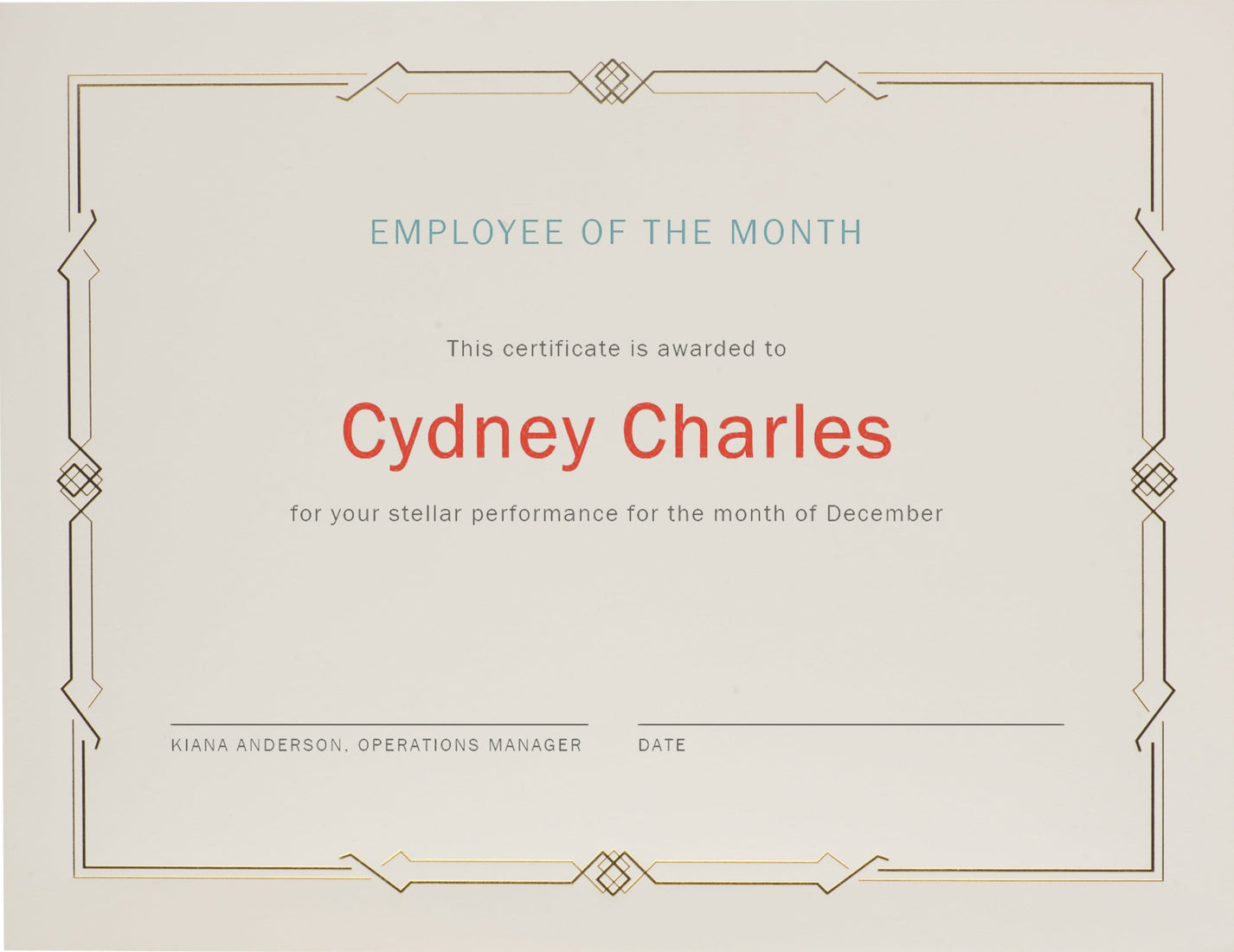 St. James® Premium Weight Certificates, Gatsby Design, Gold Foil, Ivor ...