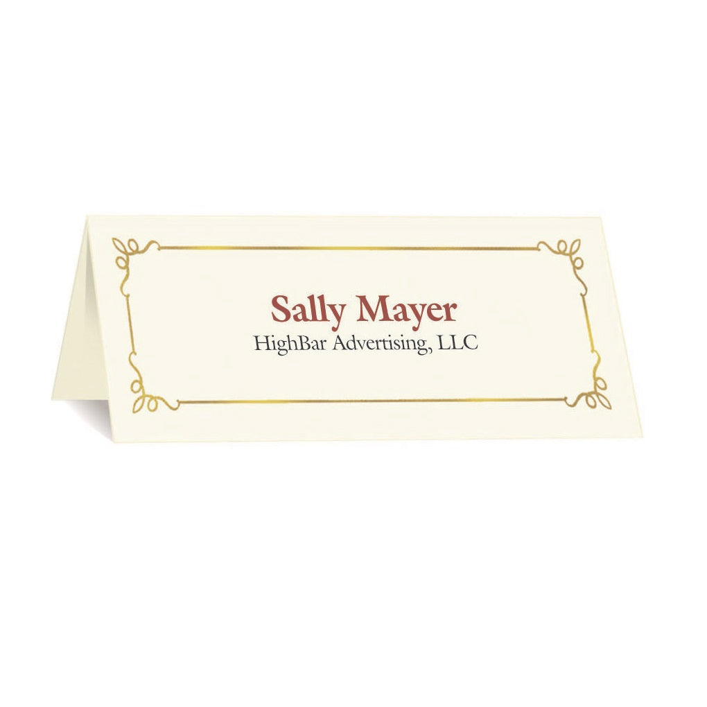 St. James® Overtures® Embassy Place Cards, Ivory, Gold Foil, Fold to 1 ...